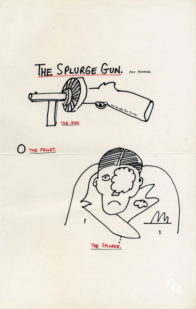 early-drawing-of-the-bugsy-malone-splurge-gun-by-alan-parker | STUFF ...