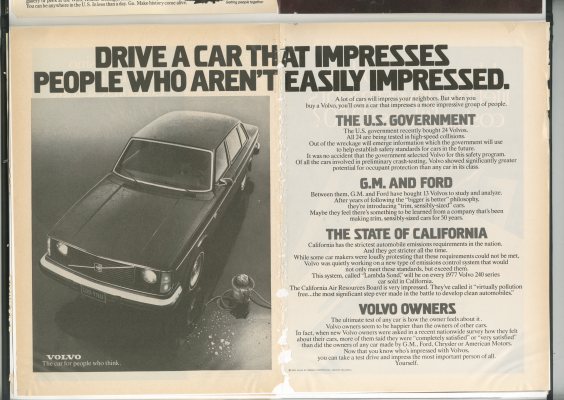 40. New Yorker Ads (Volvo:Ed McCabe:Scali McCabe Sloves) | STUFF FROM ...