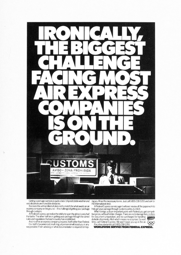 Ironically, The Biggest:FedEx:Fallon McElligott:George Gier:Bob Brihn ...